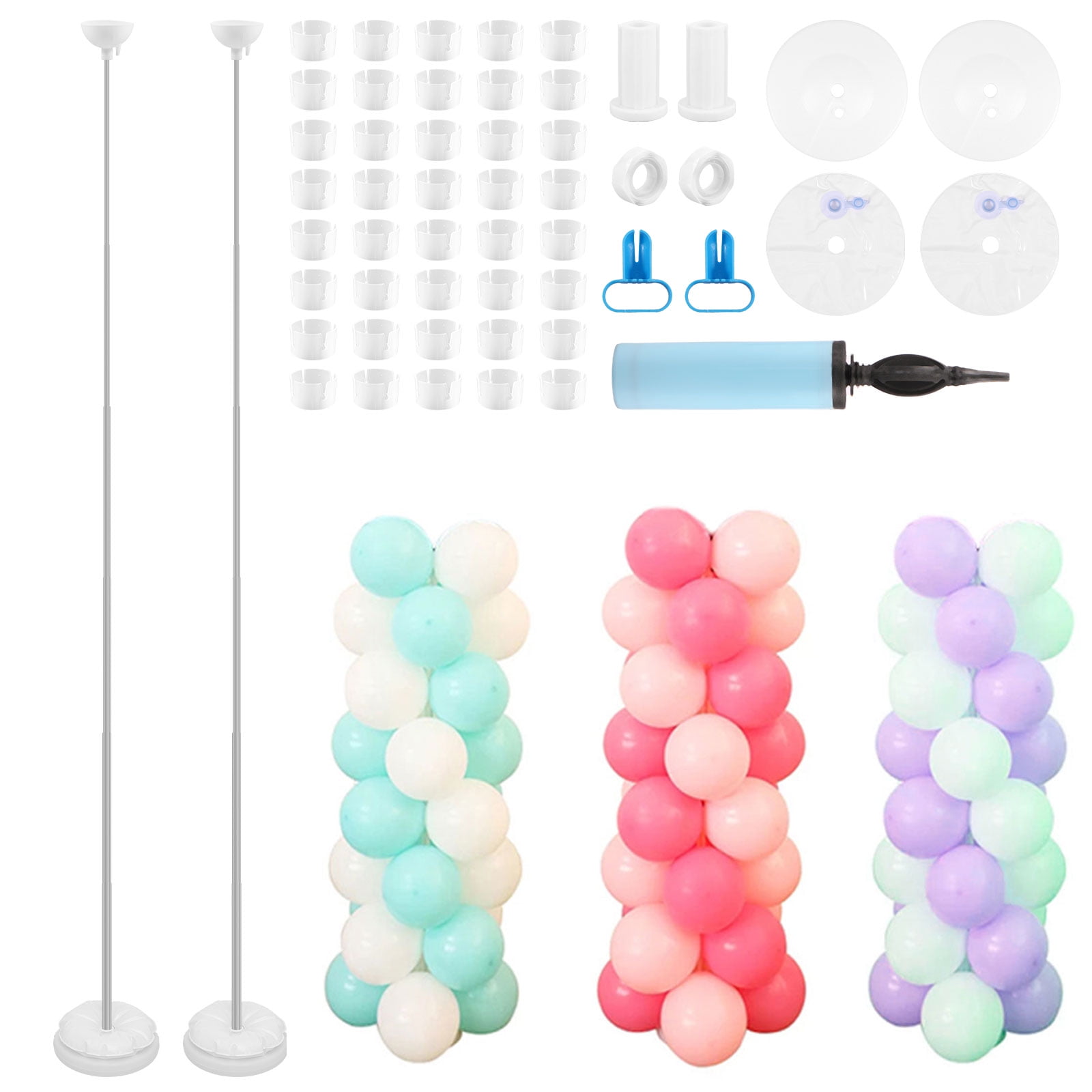 2 Set Balloon Column Kit for Kids, Balloon Column Stand with Base, 81 ...