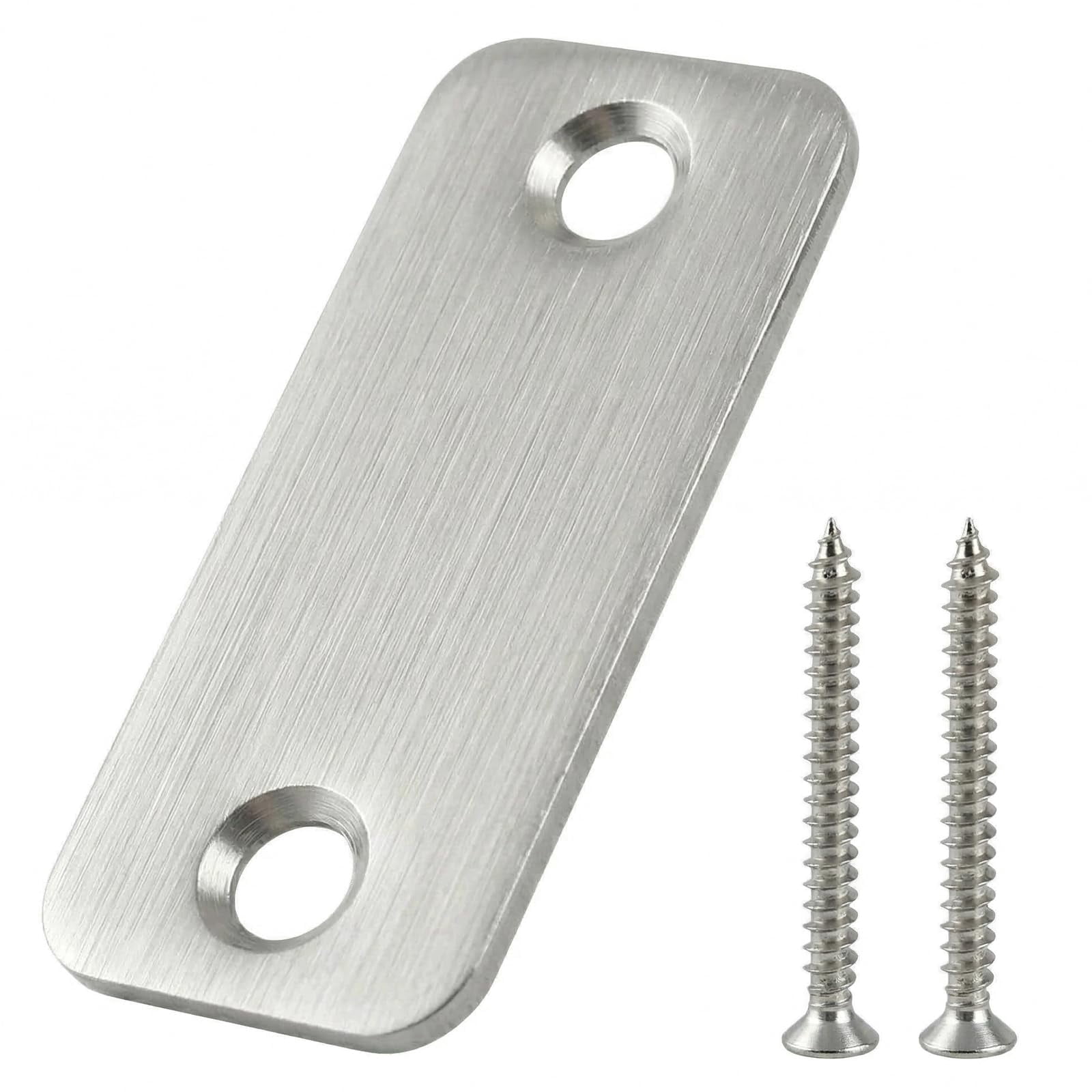 2 Set Blank Strike Plate 1" x 2-1/4", Stainless Steel Door Edge Hole ...