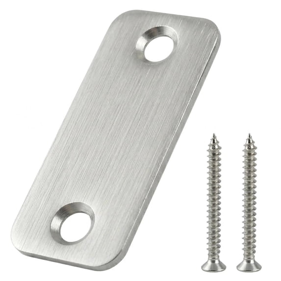 2 Set Blank Strike Plate 1" x 2-1/4", Stainless Steel Door Edge Hole ...