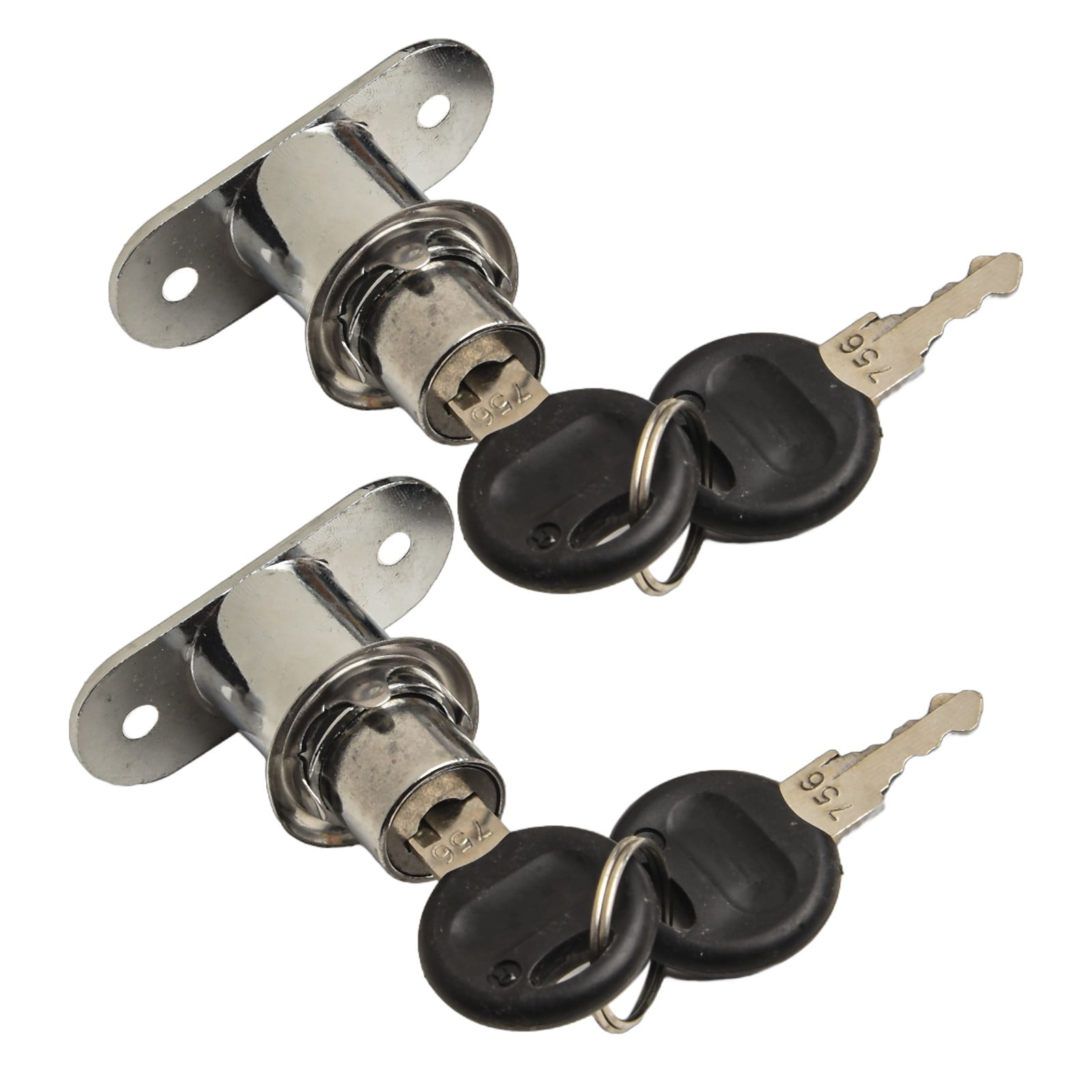 2 Set Cabinet Push Plunger Lock, Cylinder Zinc Alloy Keyed ...