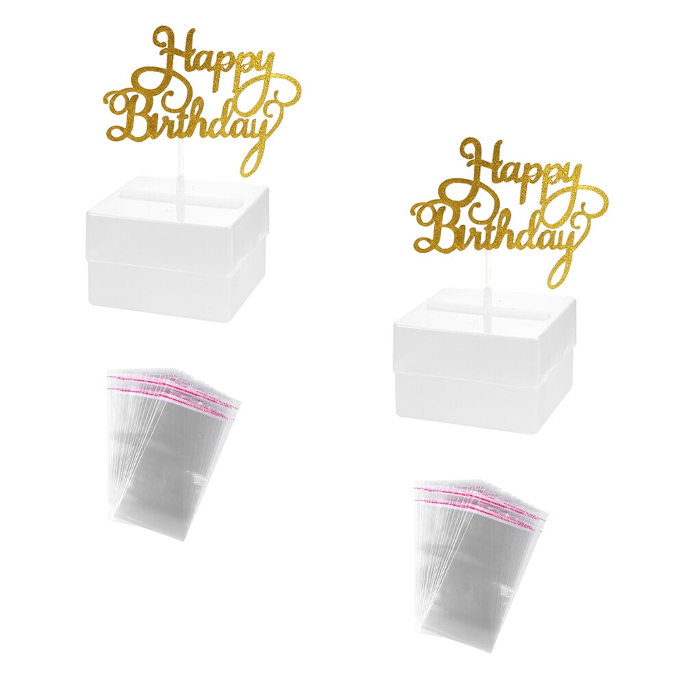 2 Set Cake Money Case Decoration Topper Piggy Toppers Transparent ...