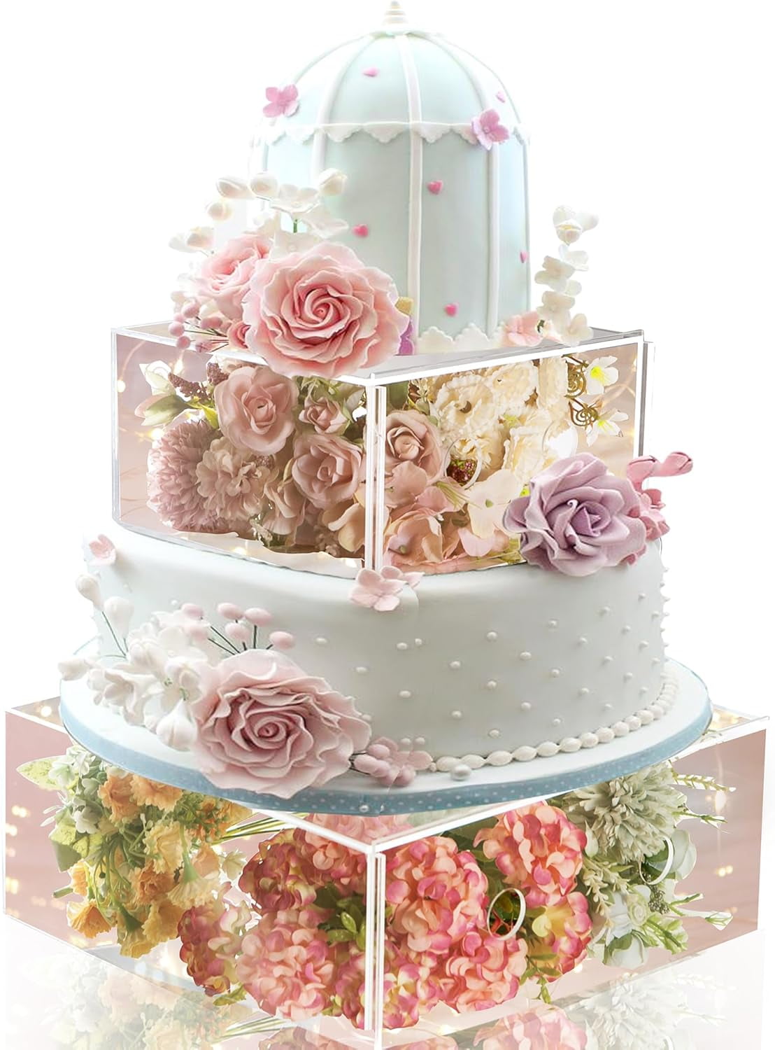 2 Set Clear Acrylic Cake Stands for Dessert Table 12 and 8 Fillable ...