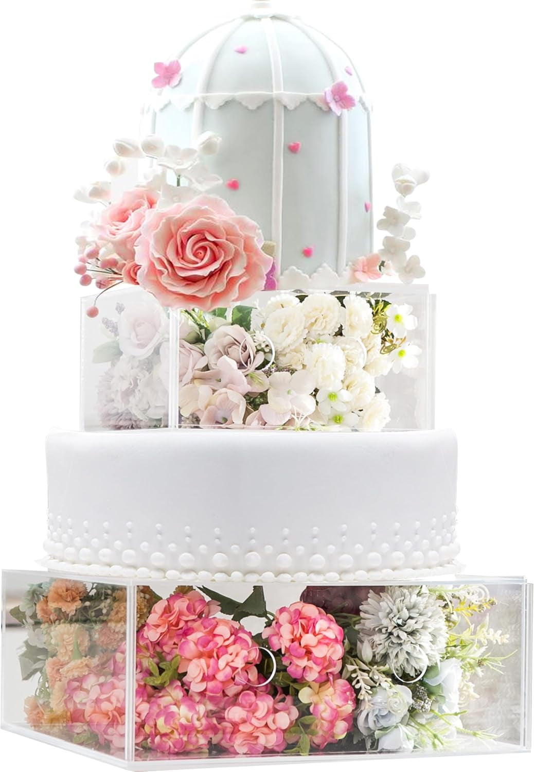 2 Set Clear Acrylic Cake Stands for Dessert Table 12” and 8” Fillable ...