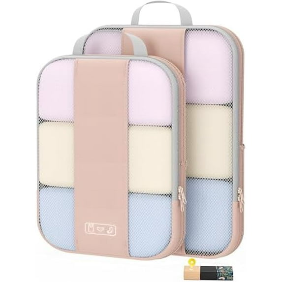 2 Set Compression Packing Cubes for Travel Essentials,Compressible ...