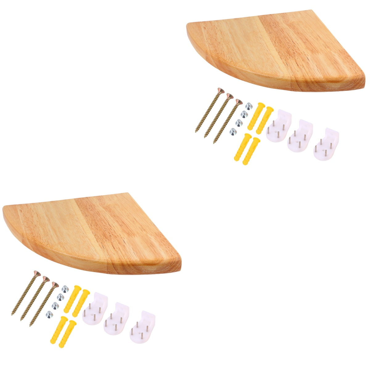 2 Set Corner Shelf Wooden Shelf Corner Floating Shelves Wall Mounted ...
