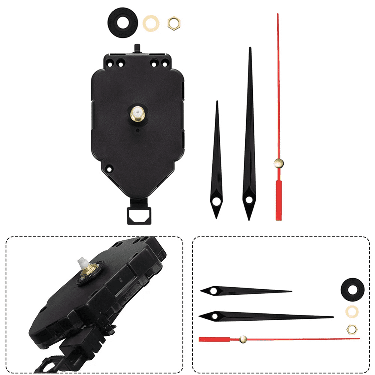 2 Set DIY Clock Movement Kit Oscillating with Hands Quartz Repair Parts ...