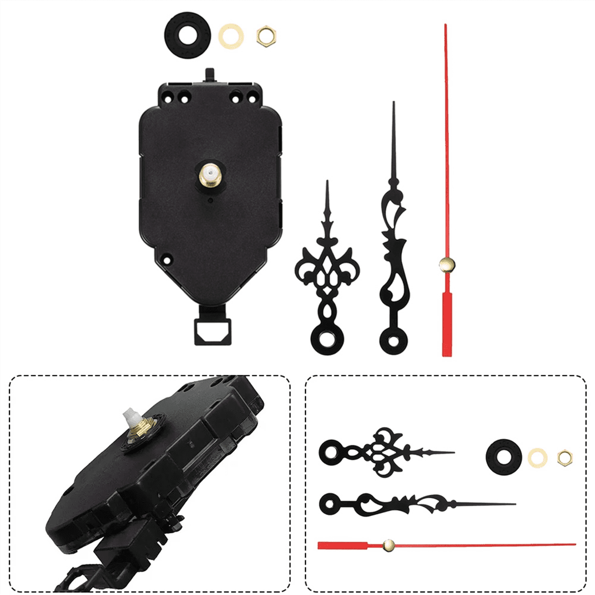2 Set DIY Clock Movement Kit Oscillating Movement with Hands Quartz ...