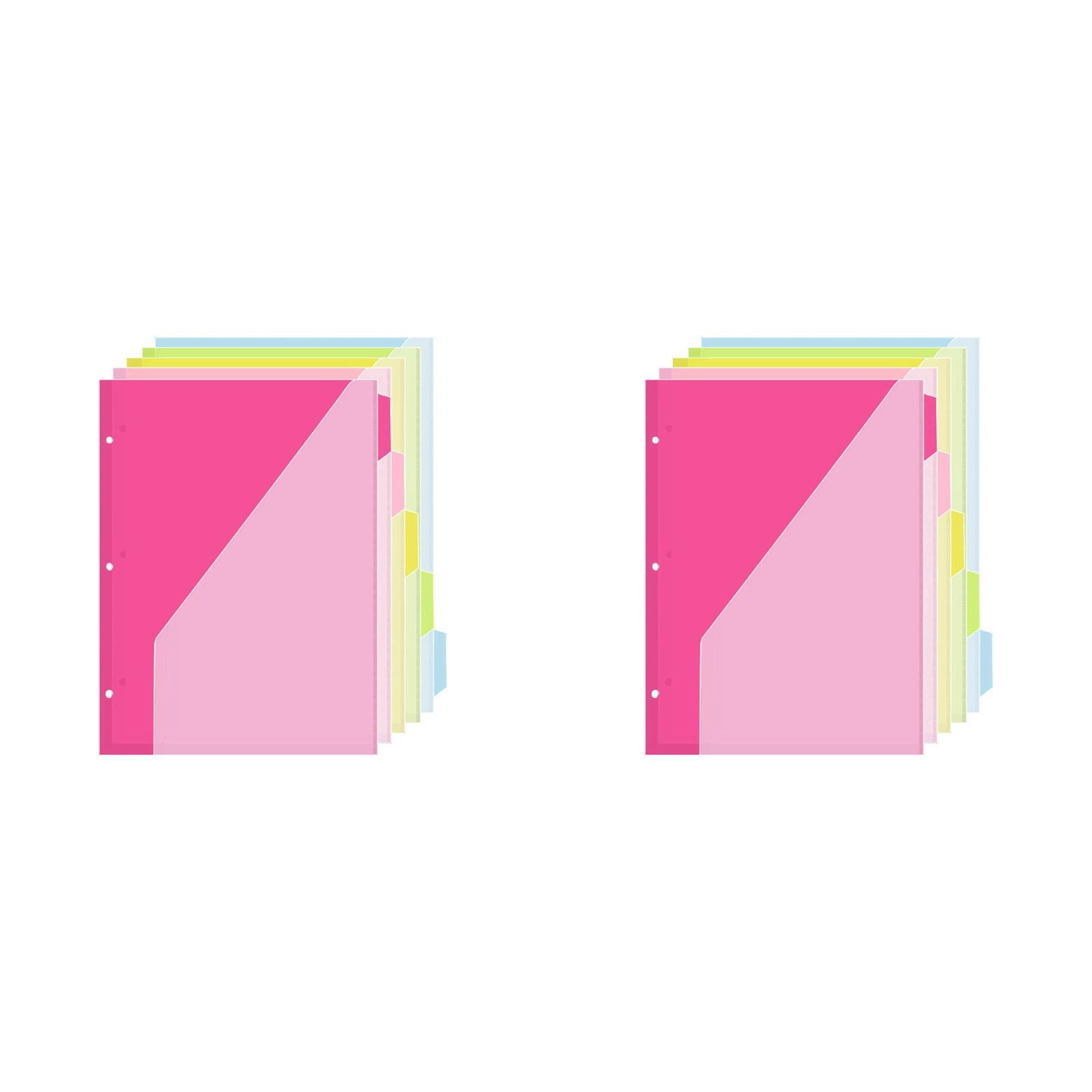2 Set Dividers with Two Pockets,Tab Binder Dividers for 3 Ring Binder ...