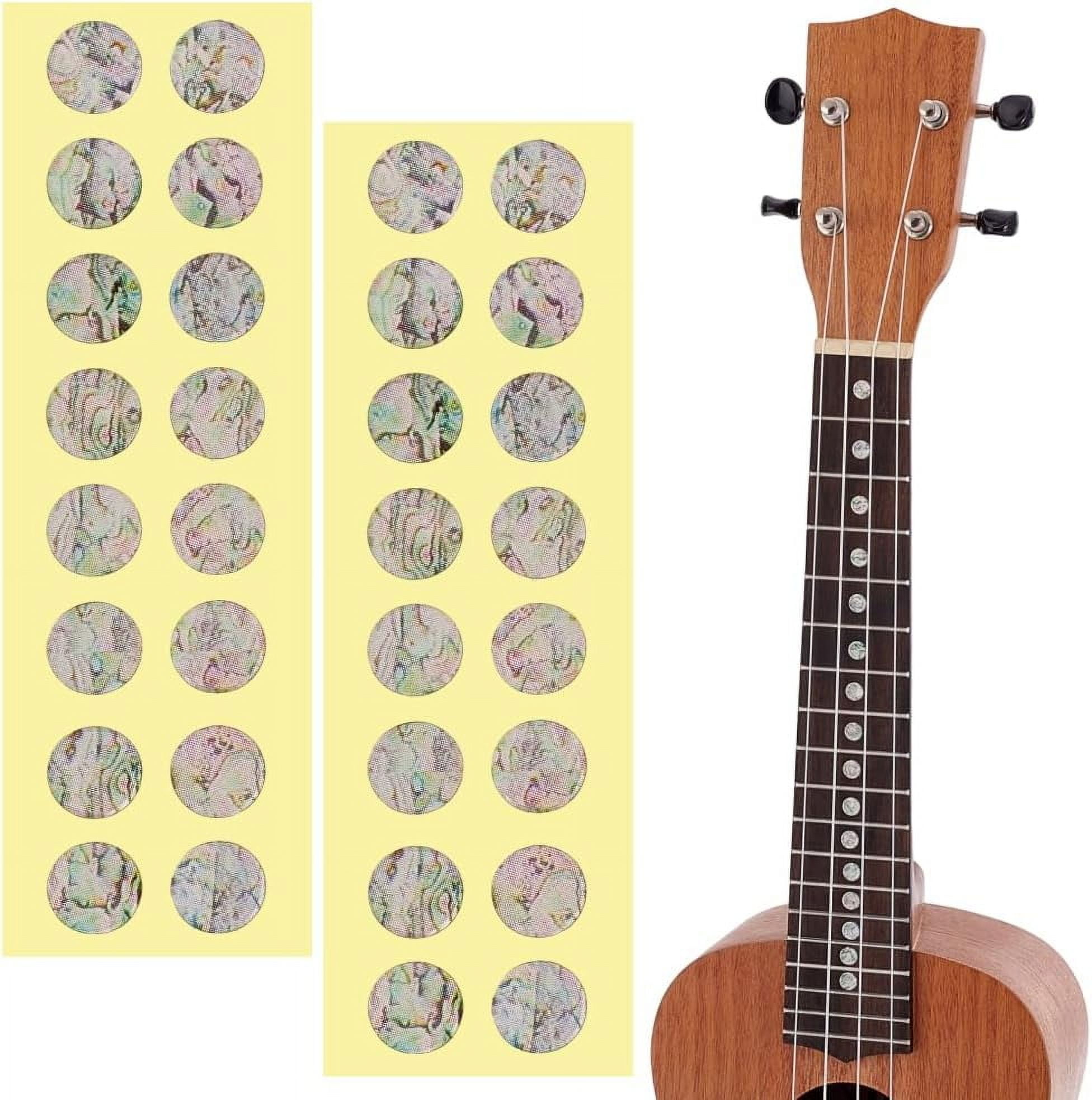 2 Set Dot Fret Markers Guitar Fretboard Stickers 32 PCS Round Fretboard ...