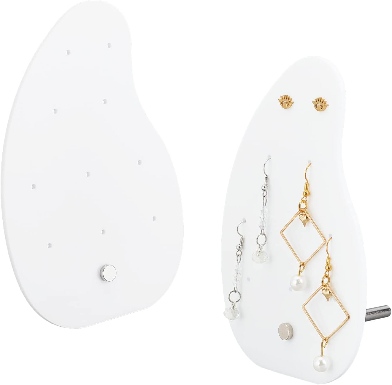 2 Set Earring Display Stands Mango Shape Earring Holder Clear 10 Holes ...