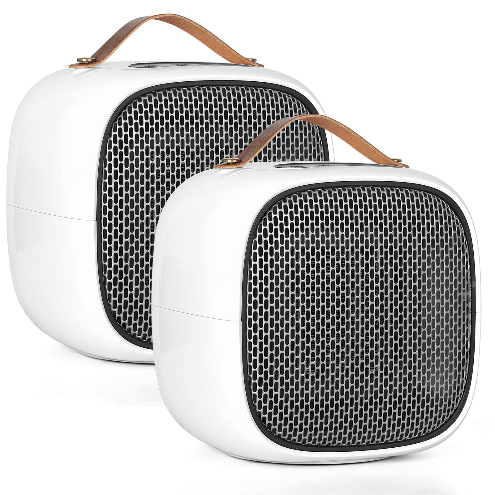 2-Set Electric Ceramic Space Heater with Thermostat, Pure White ...