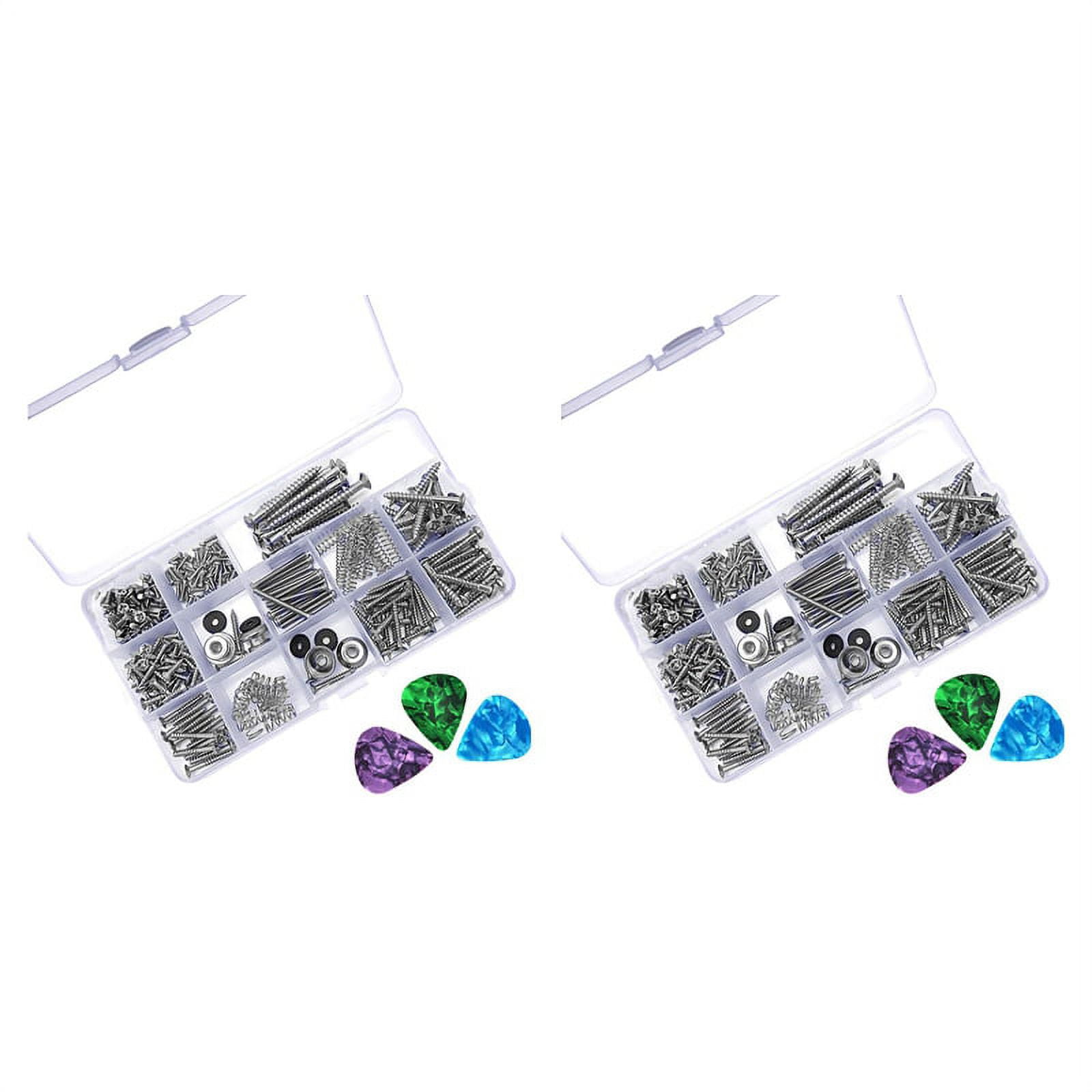 2 Set Electric Guitar Screw Kit Sorting Box for Electric Guitar Bridges ...