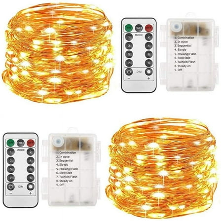 Mikasol Fairy Lights Battery Operated, 4 Packs Mini 3AAA Battery ...