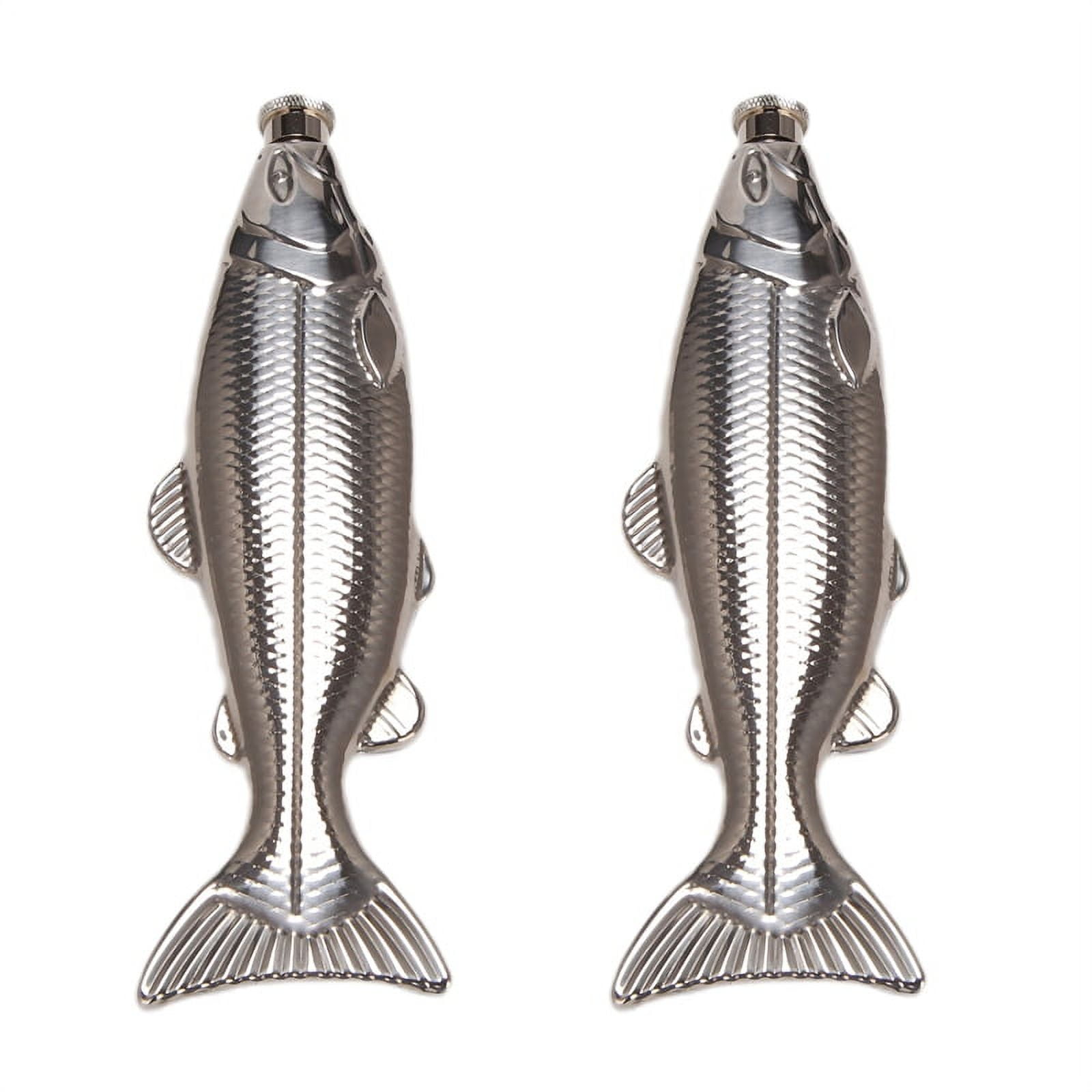 2 Set Fish-Shape Hip Flask 5Oz Bottle Mini Pocket Flask Stainless Steel ...