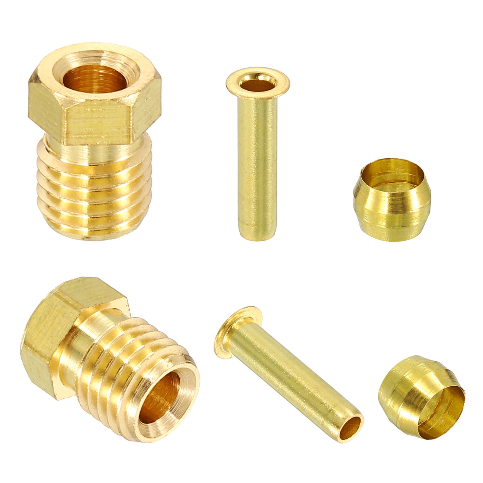 2 Set Fit for 4mm Tube Brass Compression Assortment Kit, Sleeve Ferrule ...