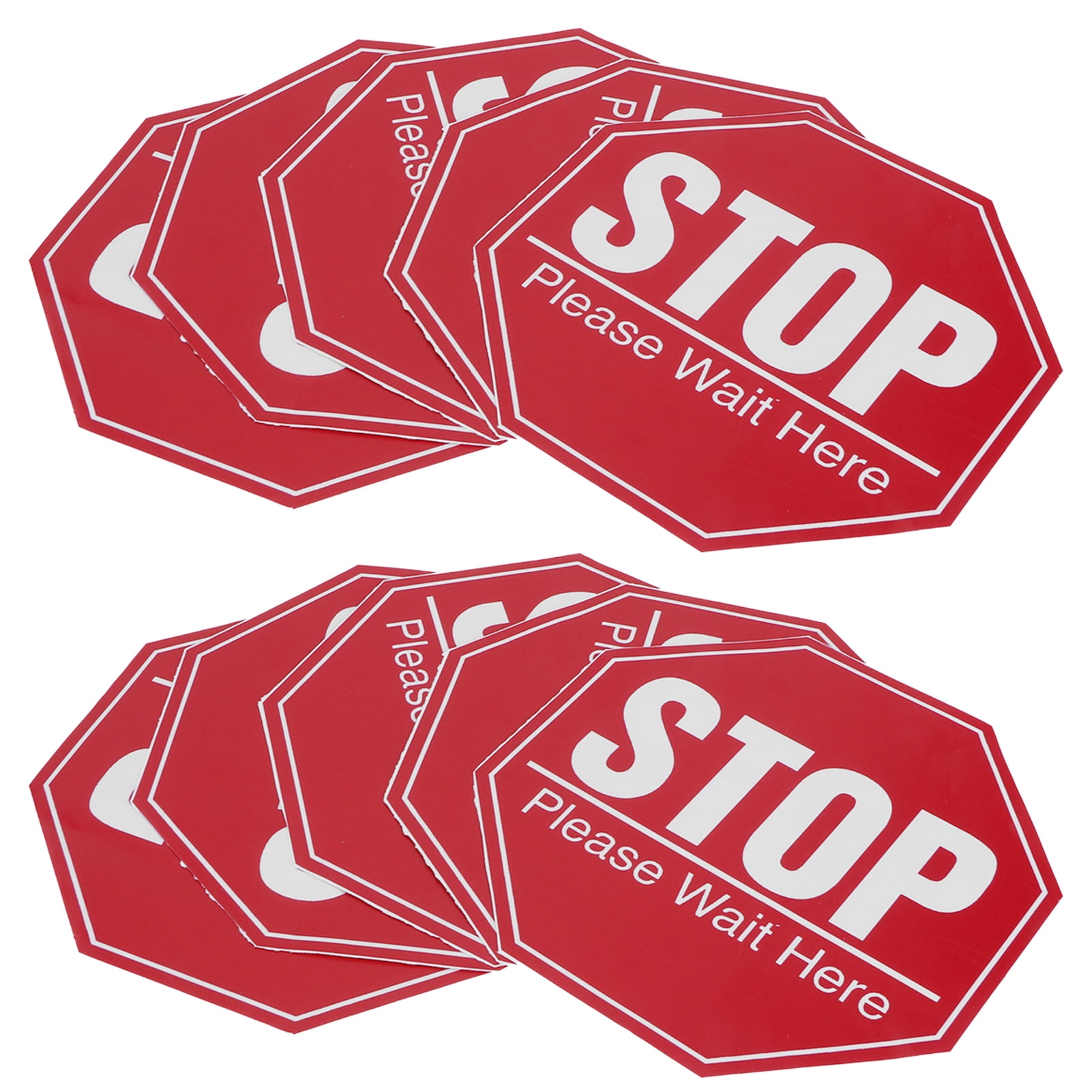 2 Set Floor Stop Sign Sticker Distancing Floor Marker Warning Decal for ...