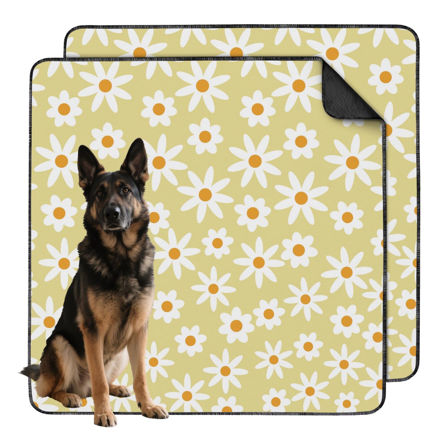 2-Set Floral Pattern Puppy Training Mats 48x48 Inch Washable Reusable ...