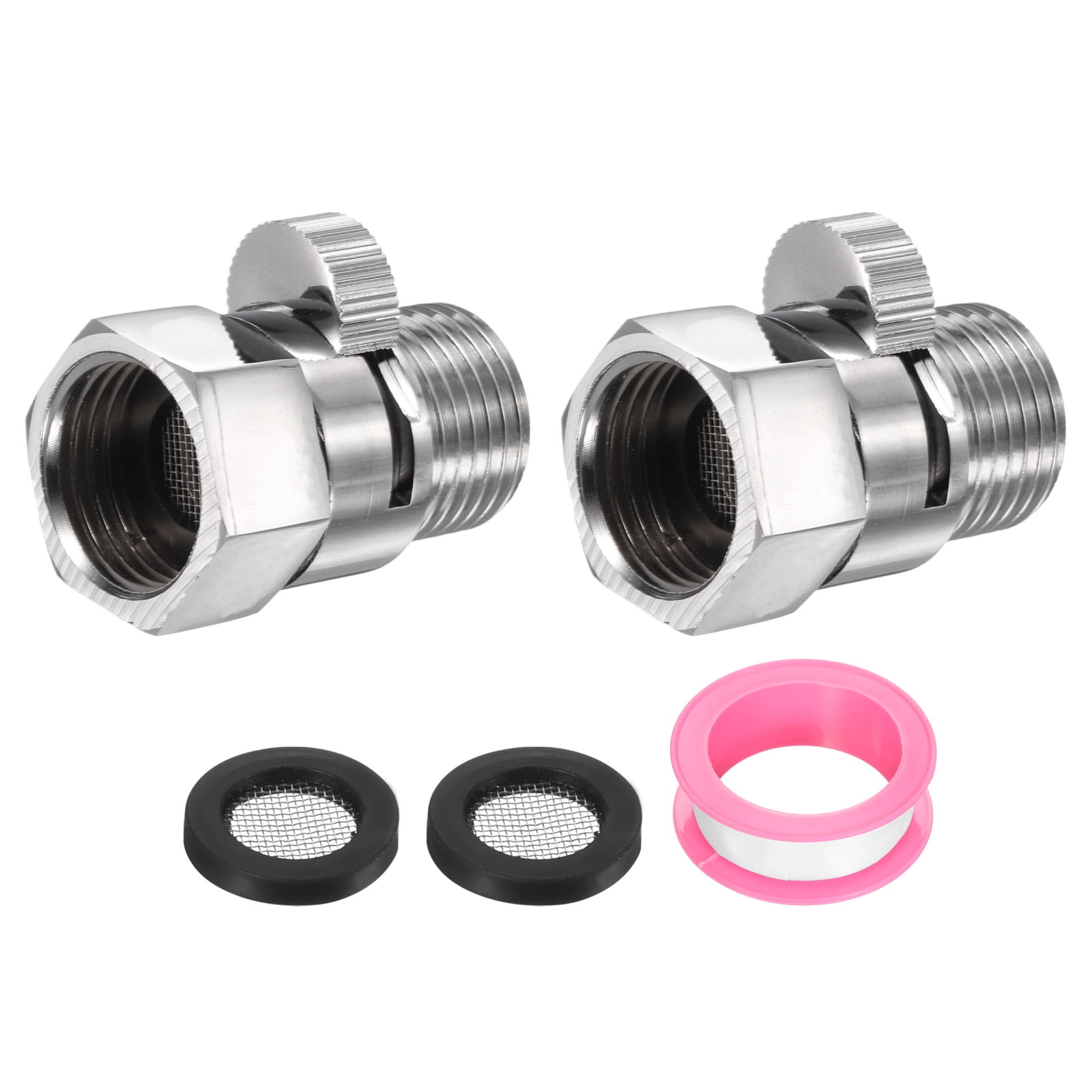 2 Set G1/2" Female x Male Shower Shut Off Valve, Brass Water Flow ...