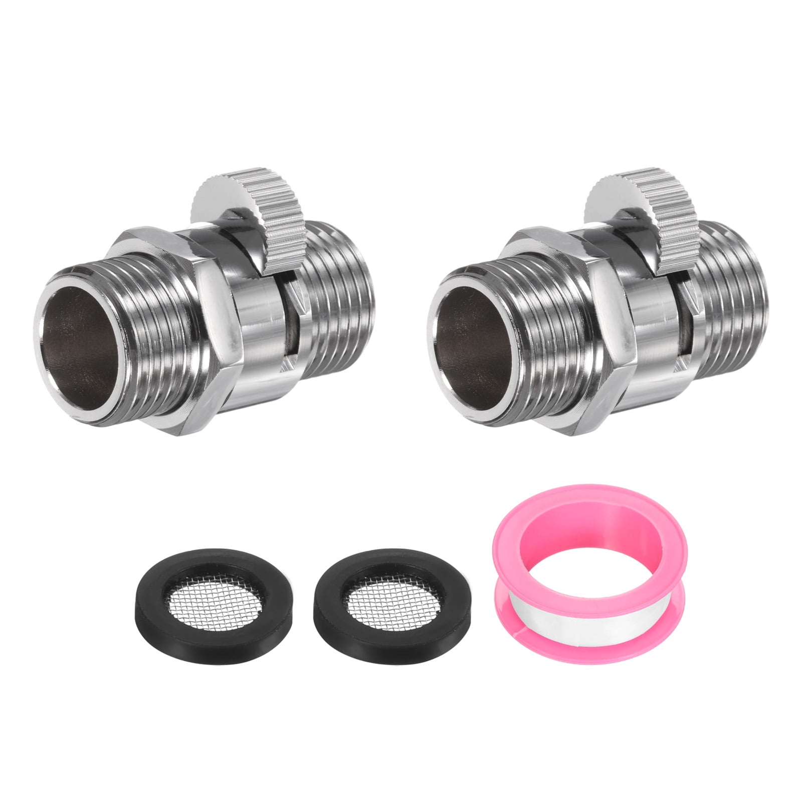 2 Set G1/2" Male x Male Shower Shut Off Valve, Brass Water Flow Control ...