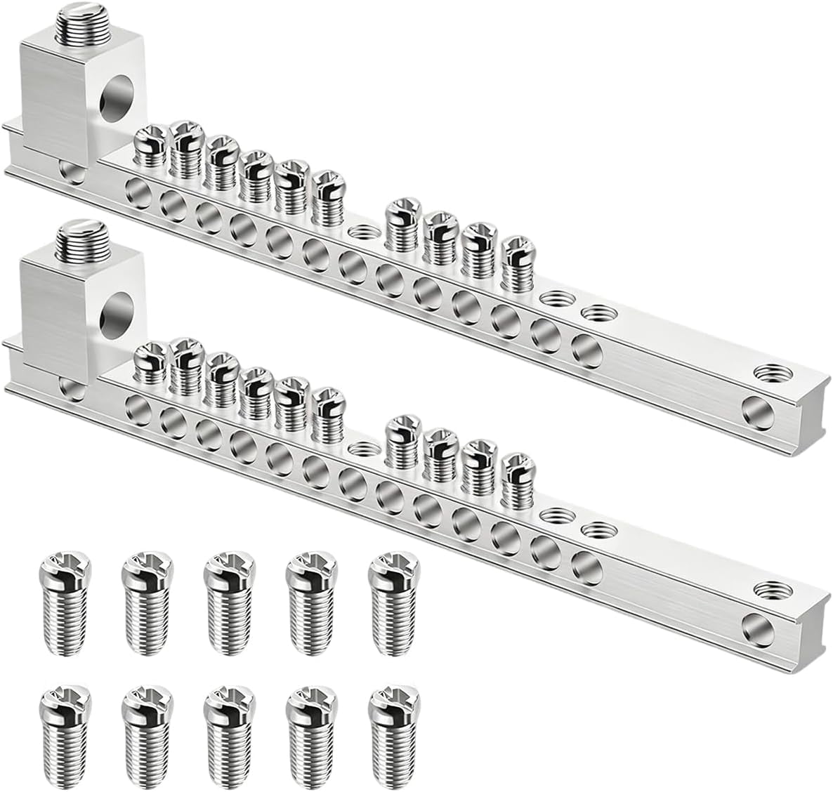 2 Set Ground Bar Kit,Grounding Rod Kit Includ 10 Terminal Positions and ...