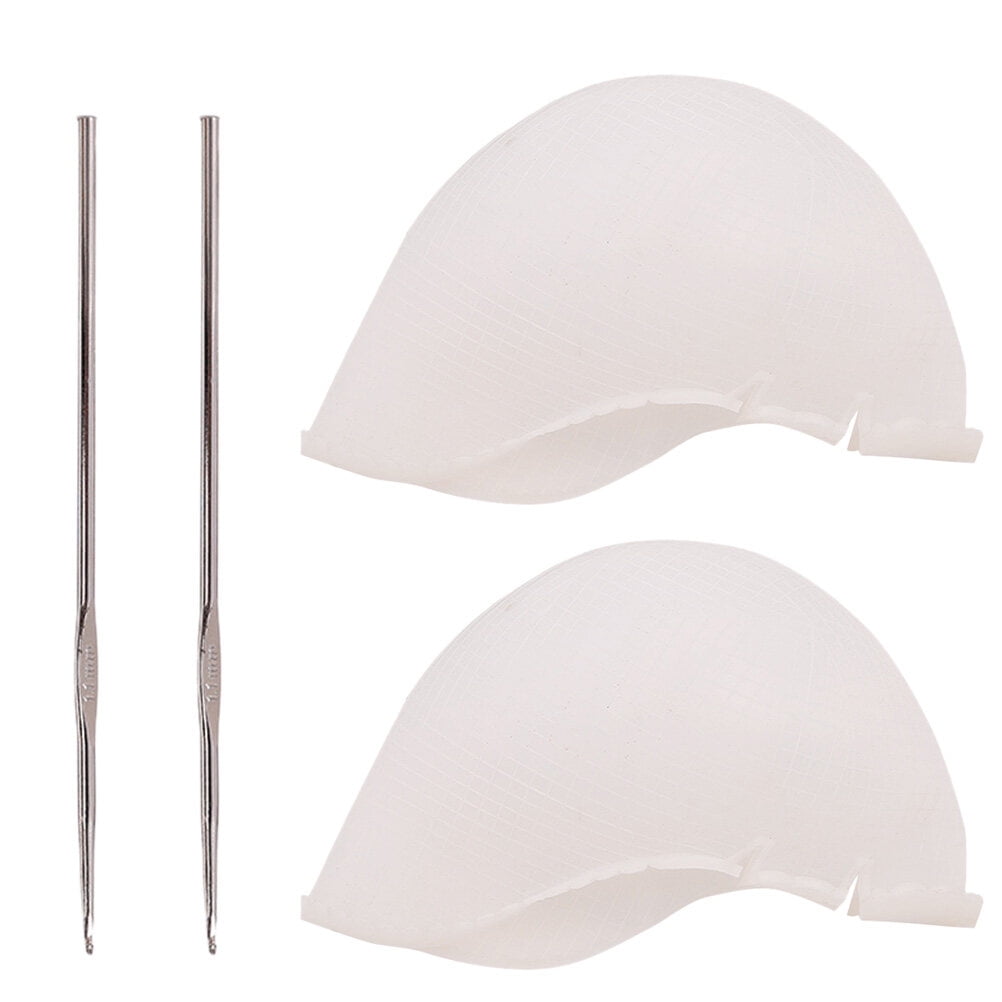 2 Set Hair Coloring Highlighting Caps Silicone Tinting Caps with Needle ...