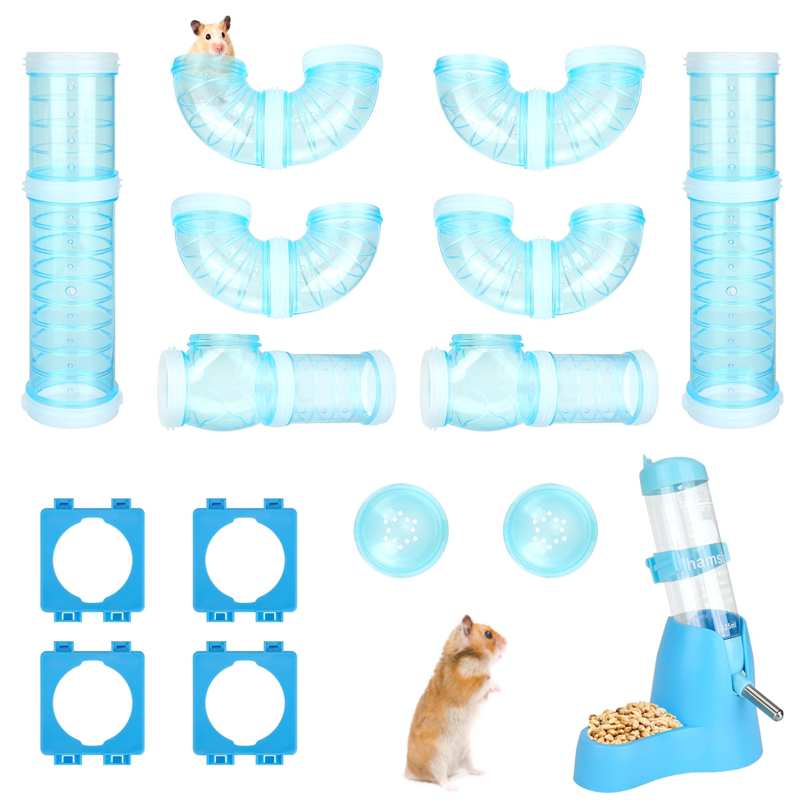2 Set Hamster Tubes, DIY Hamster Tunnel Adventure External Pipe with 1 ...