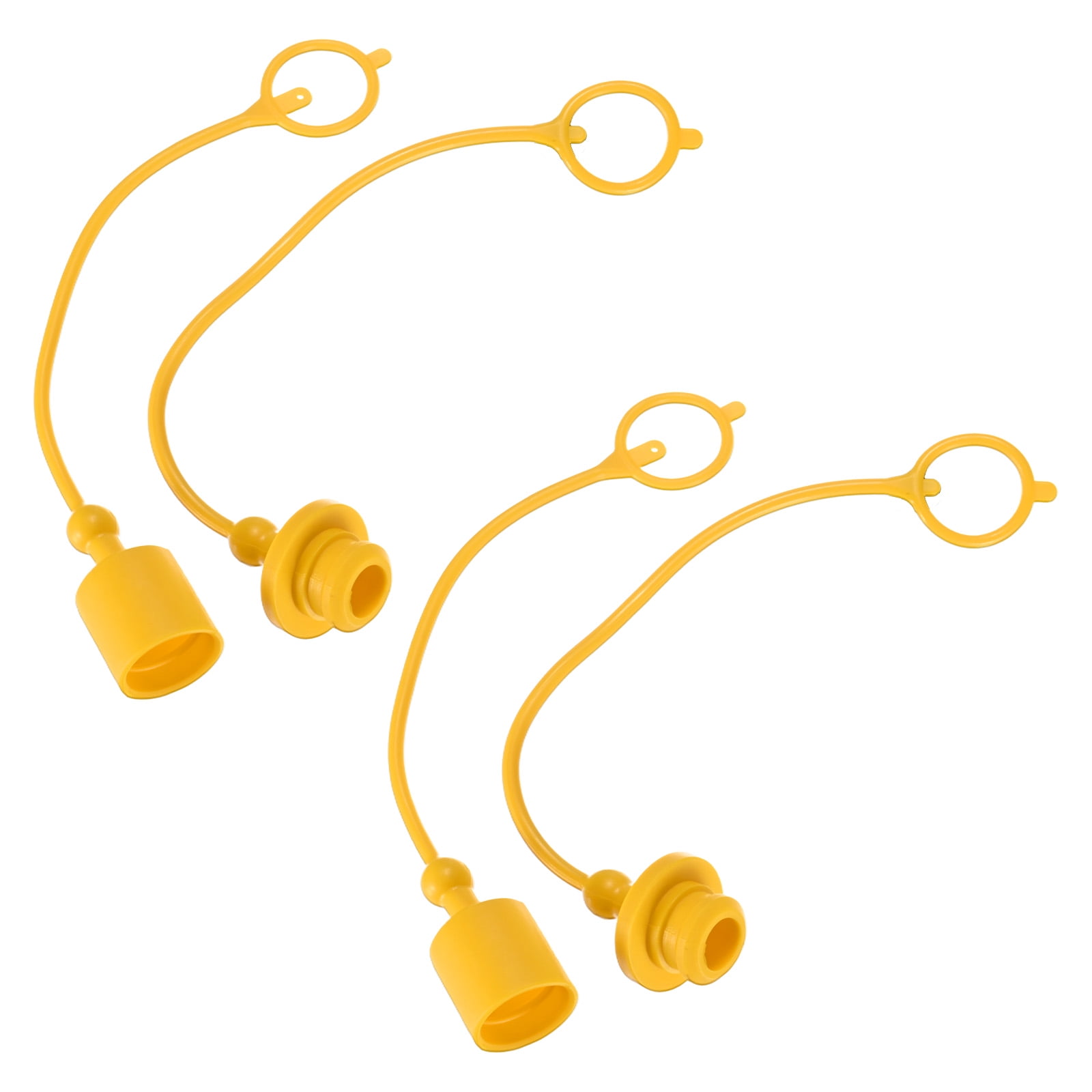 2 Set Hydraulic Coupler Dust Cap 1/2 ISO-A with Retention Ring Yellow ...