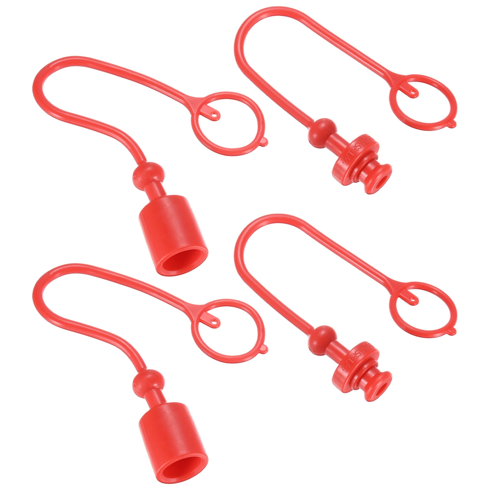 2 Set Hydraulic Coupler Dust Cap 3/4 ISO-B with Retention Ring Red ...
