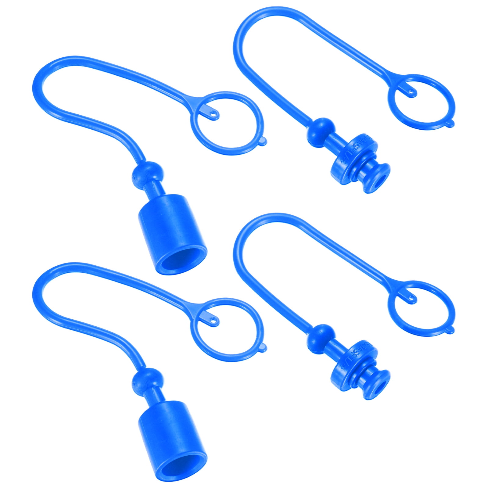 2 Set Hydraulic Coupler Dust Cap 3/8 ISO-A PVC with Retention Ring Blue ...