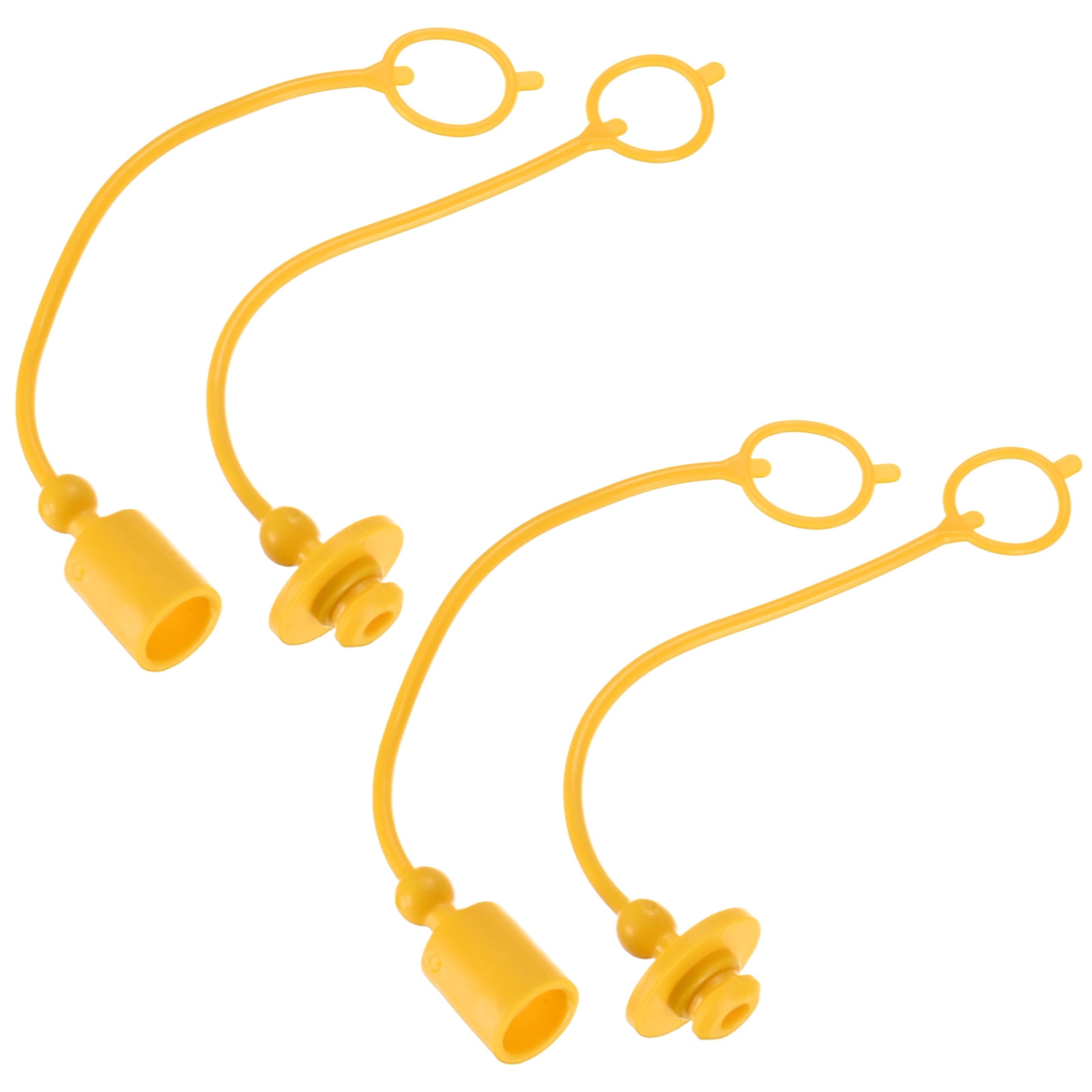 2 Set Hydraulic Coupler Dust Cap 3/8 ISO-A with Retention Ring Yellow ...
