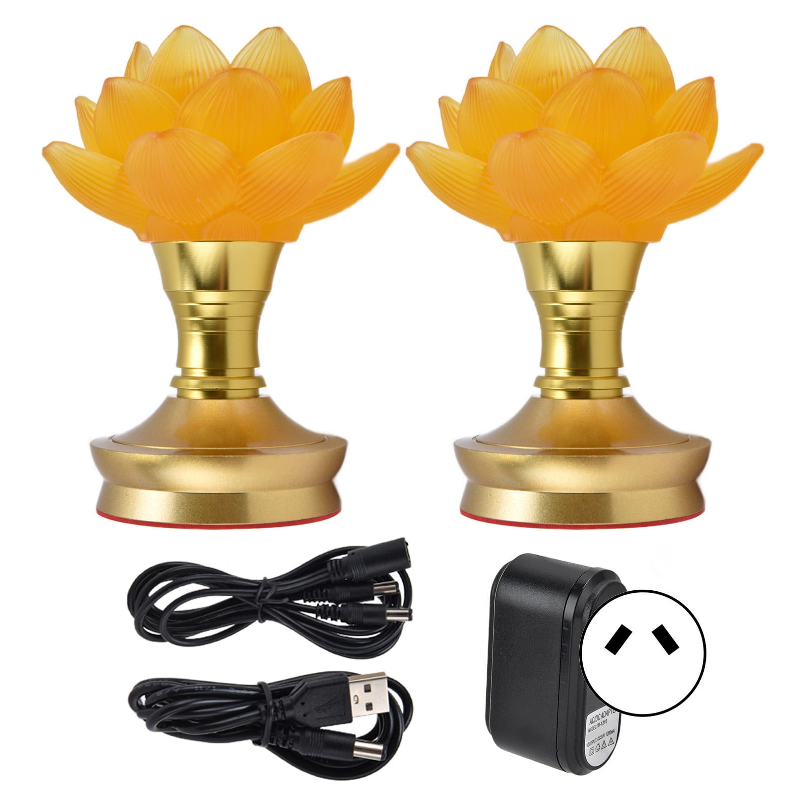 2 Set LED Buddhist Light 3 Color Adjustment Buddha Lamp Plug In Flower ...