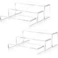 2 Set Large Acrylic Clear Display Risers, 3 Sizes 12" Rectangular ...