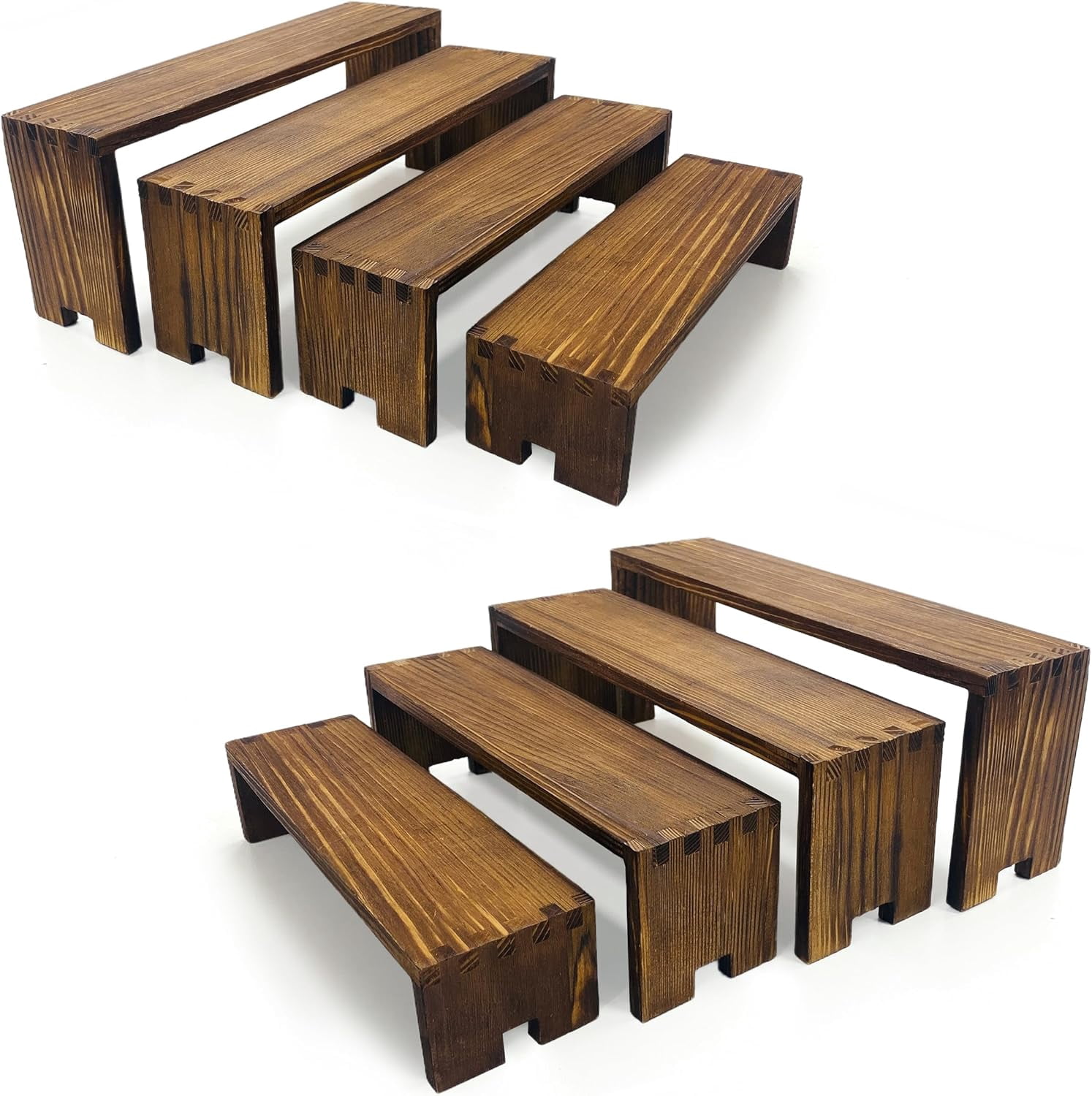 2 Set Large Cupcake Stands Wooden Display Risers Wood Riser Dessert ...