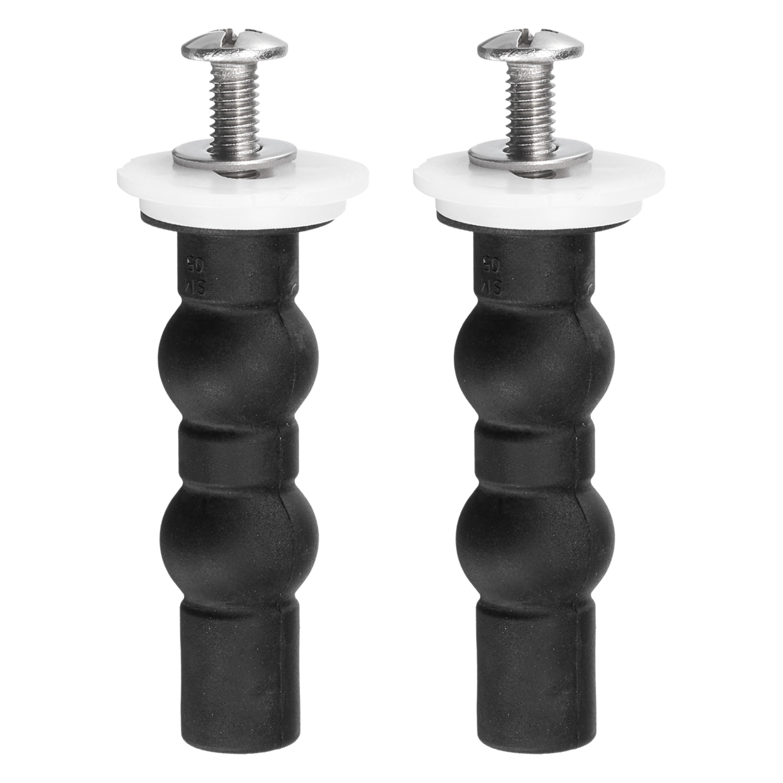 2 Set M6 Toilet Seat Hinges Screws, Expanding Rubber Bolt Top Nuts Set ...