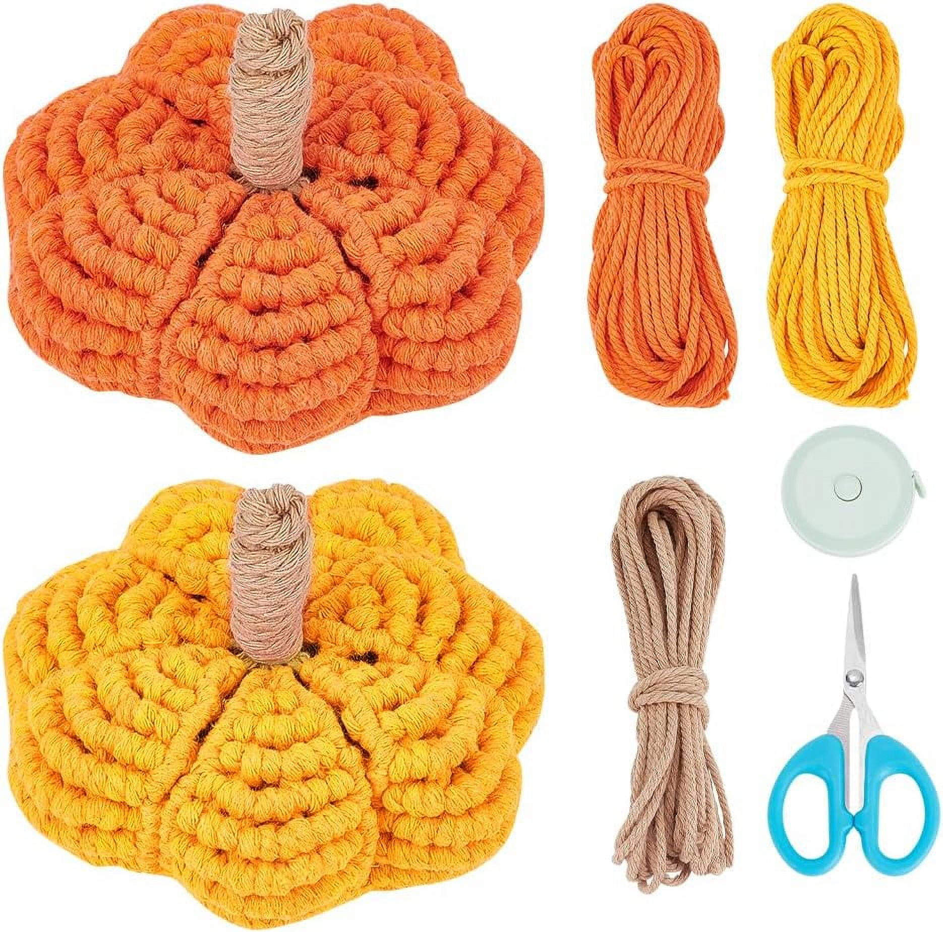 2 Set Macrame Pumpkin Ornament with Video Tutorial Decoration Boho ...