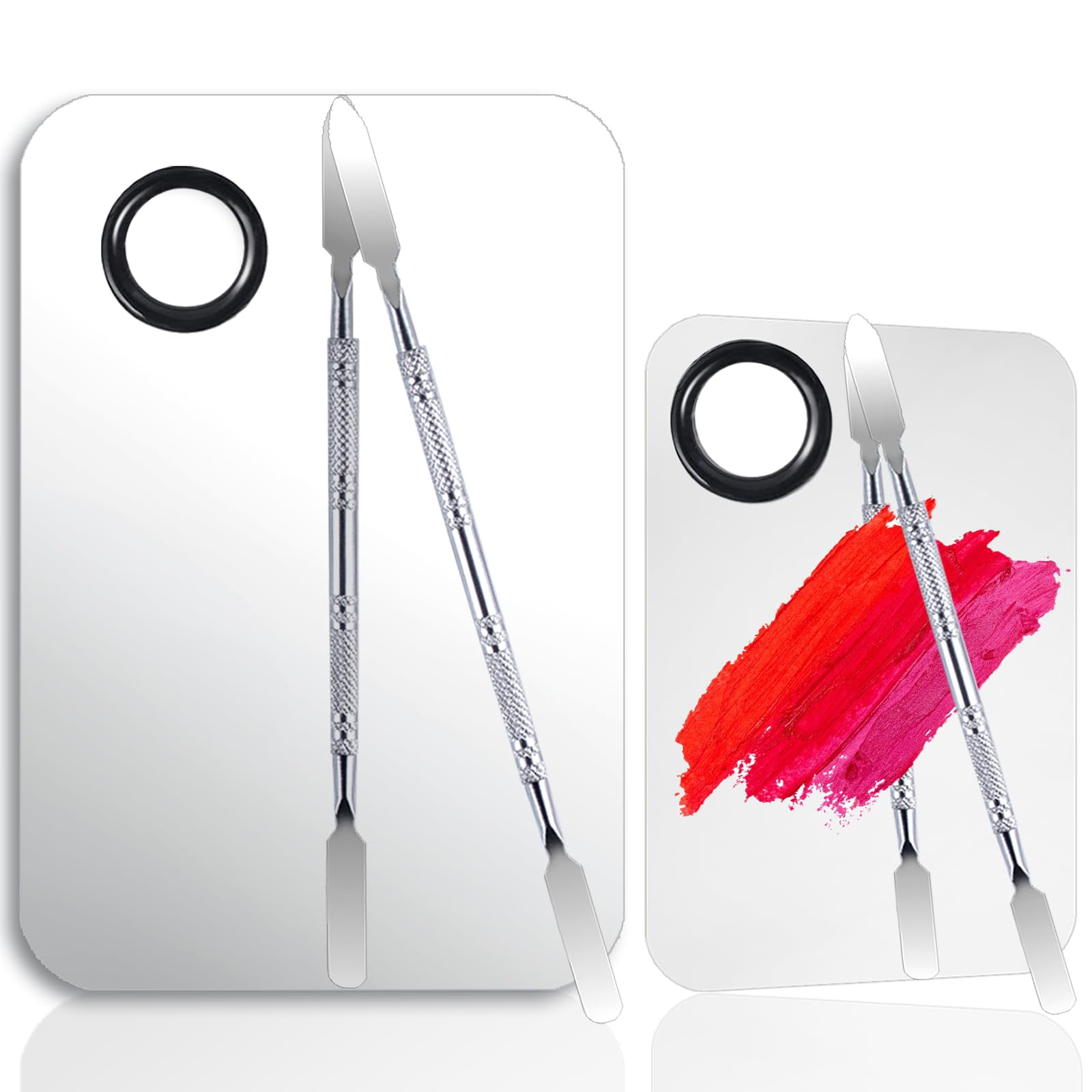 2 Set Makeup Mixing STF9 Palette,Stainless Steel Makeup Palette Spatula ...