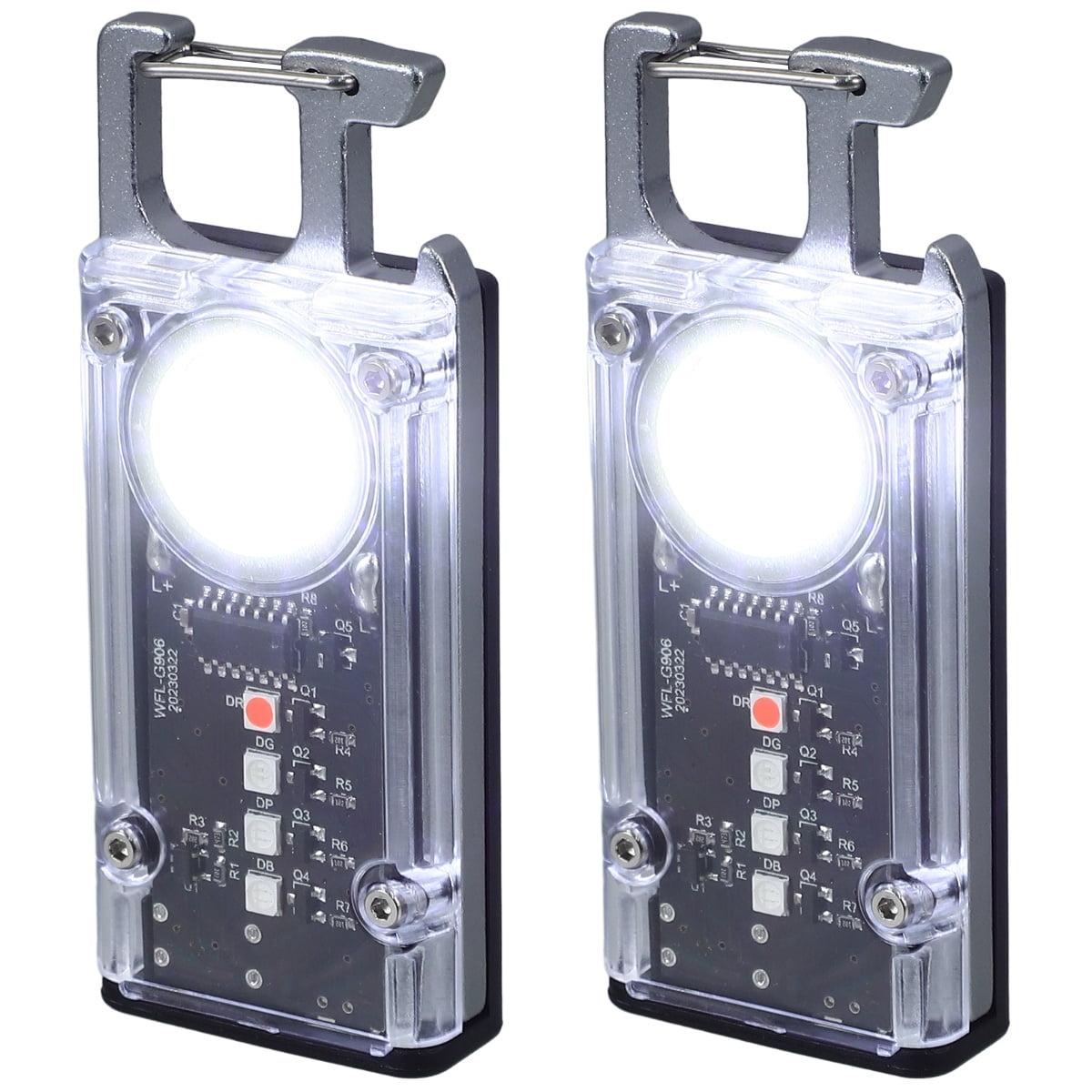 2 Set Metal Rechargeable Flashlights Mini Keychain Type-c Outdoor ...