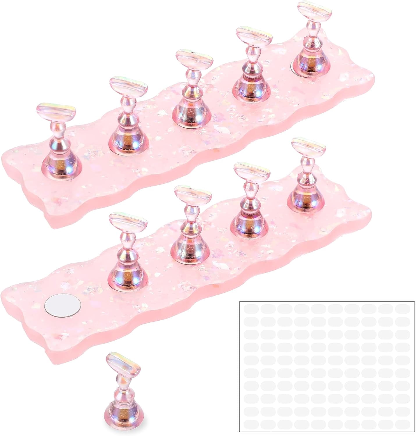2 Set Nail Holder for Painting Nails, Press on Nail Stand with Double ...
