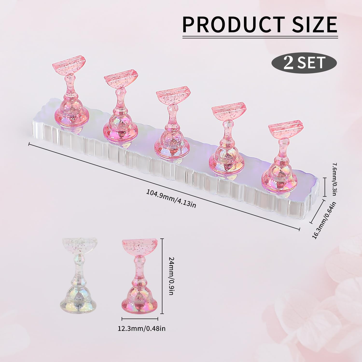 2 Set Nail Stand, Nail Holder for Painting Nails, Aurora Acrylic Nail ...