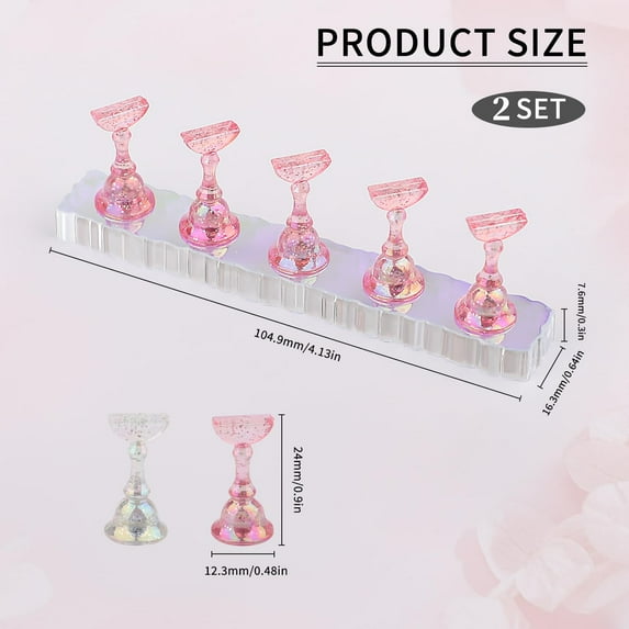 2 Set Nail Stand, Nail Holder for Painting Nails, Aurora Acrylic Nail ...