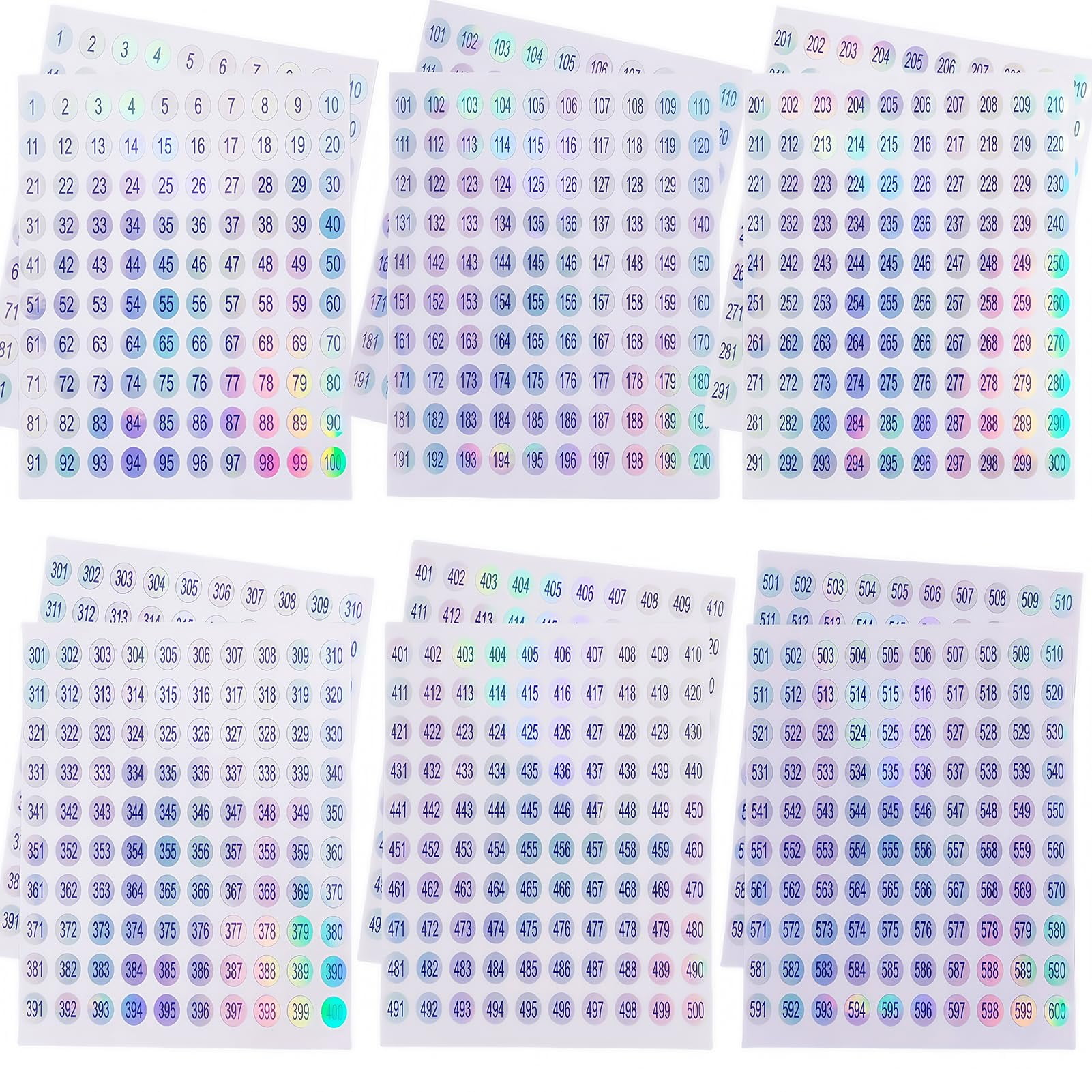2 Set Number Stickers TMA2 (1-600) for Nail Swatch Sticks & Nail Gel ...
