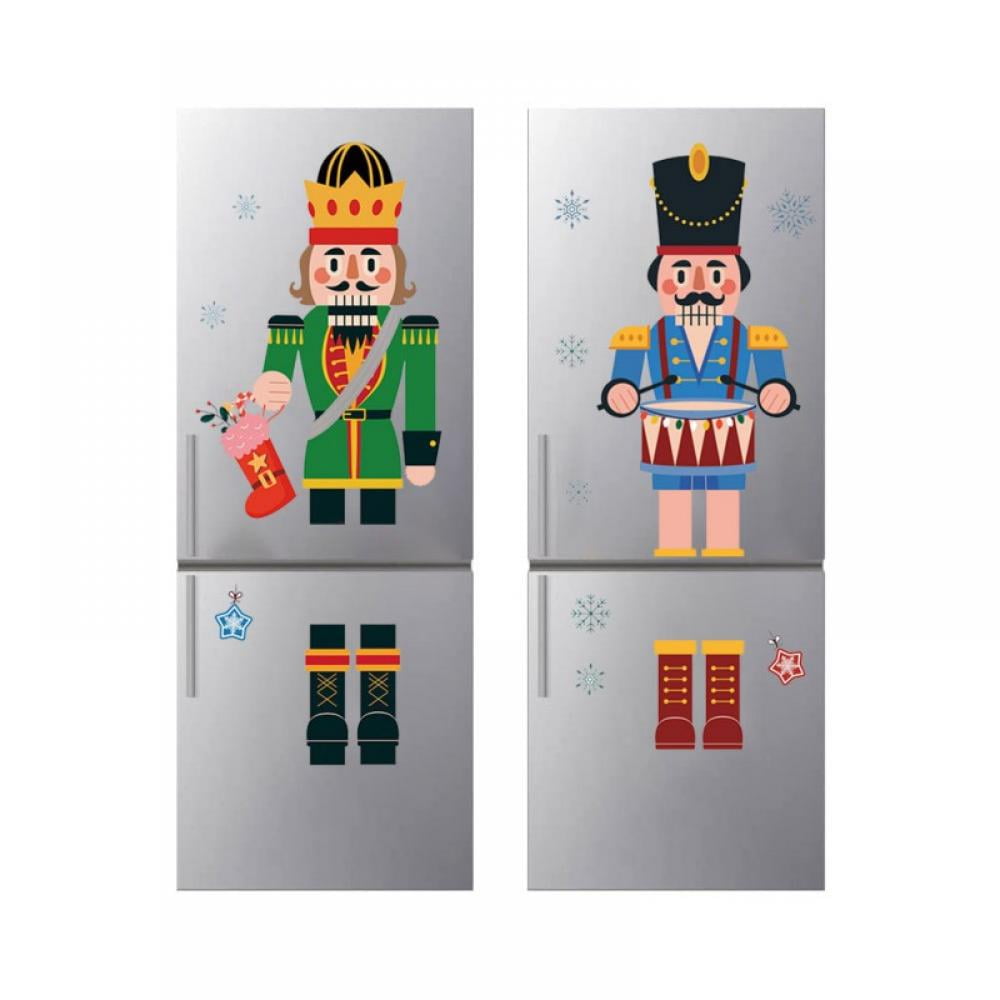 2 Set Nutcracker Refrigerator Stickers Christmas Window Clings Sticker ...