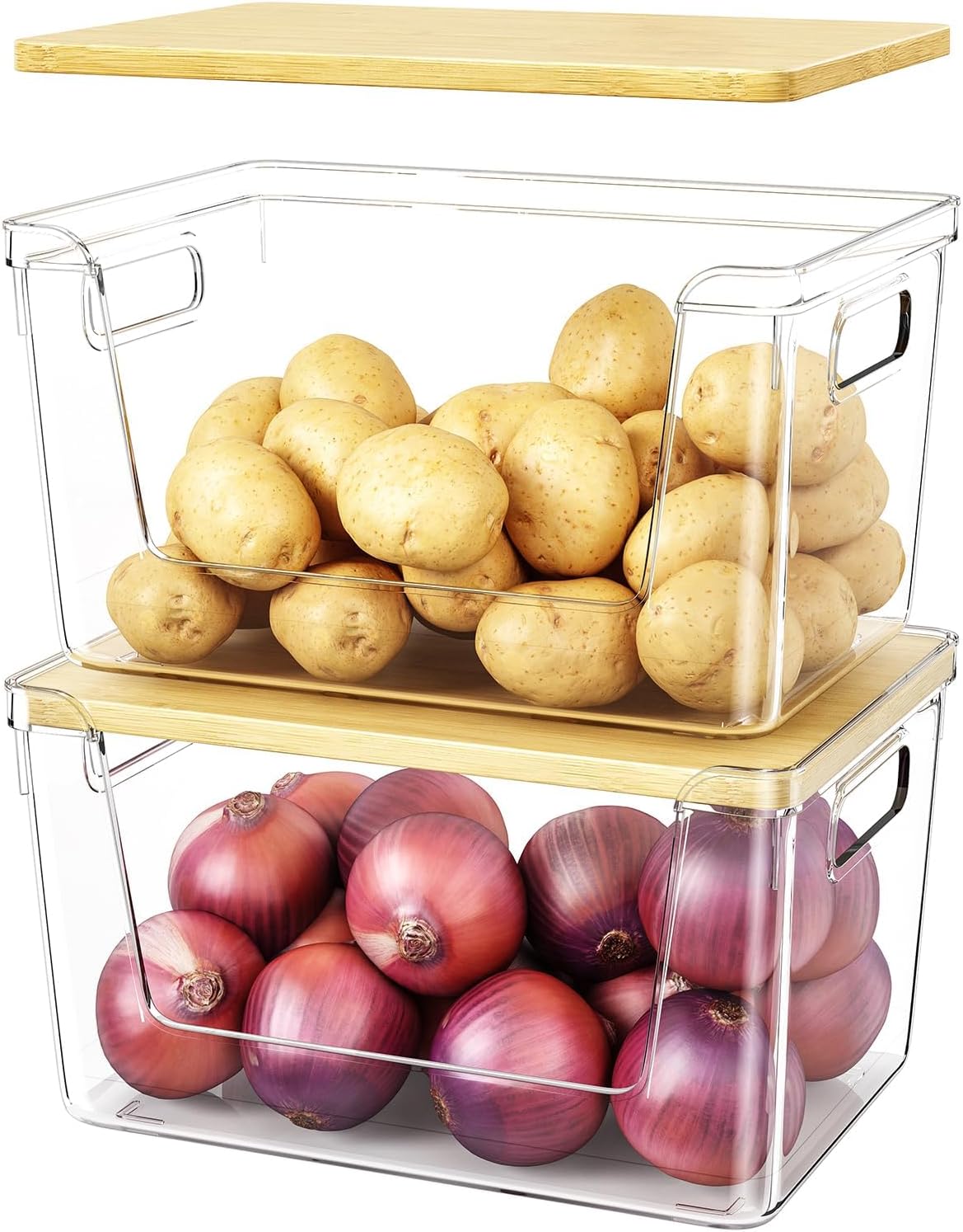 2 Set Pantry Organizer and Stackable Storage Kitchen,Sturdy and Durable ...