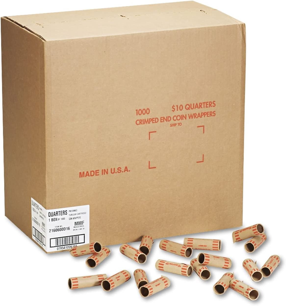 2 Set- Pap-R 20025 Preformed Tubular Coin Wrappers, Quarters, 10, 1000 ...