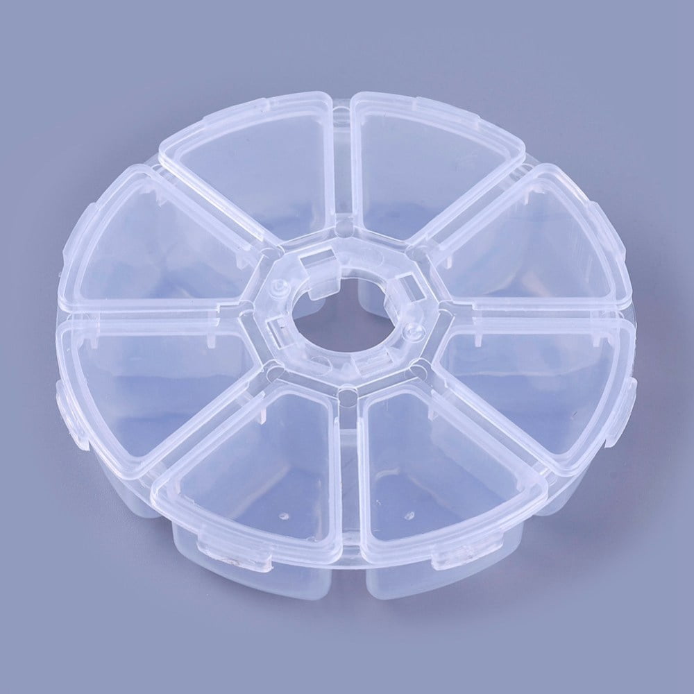 2 Set Plastic Bead Containers Flip Top Bead Storage 8 Compartments ...