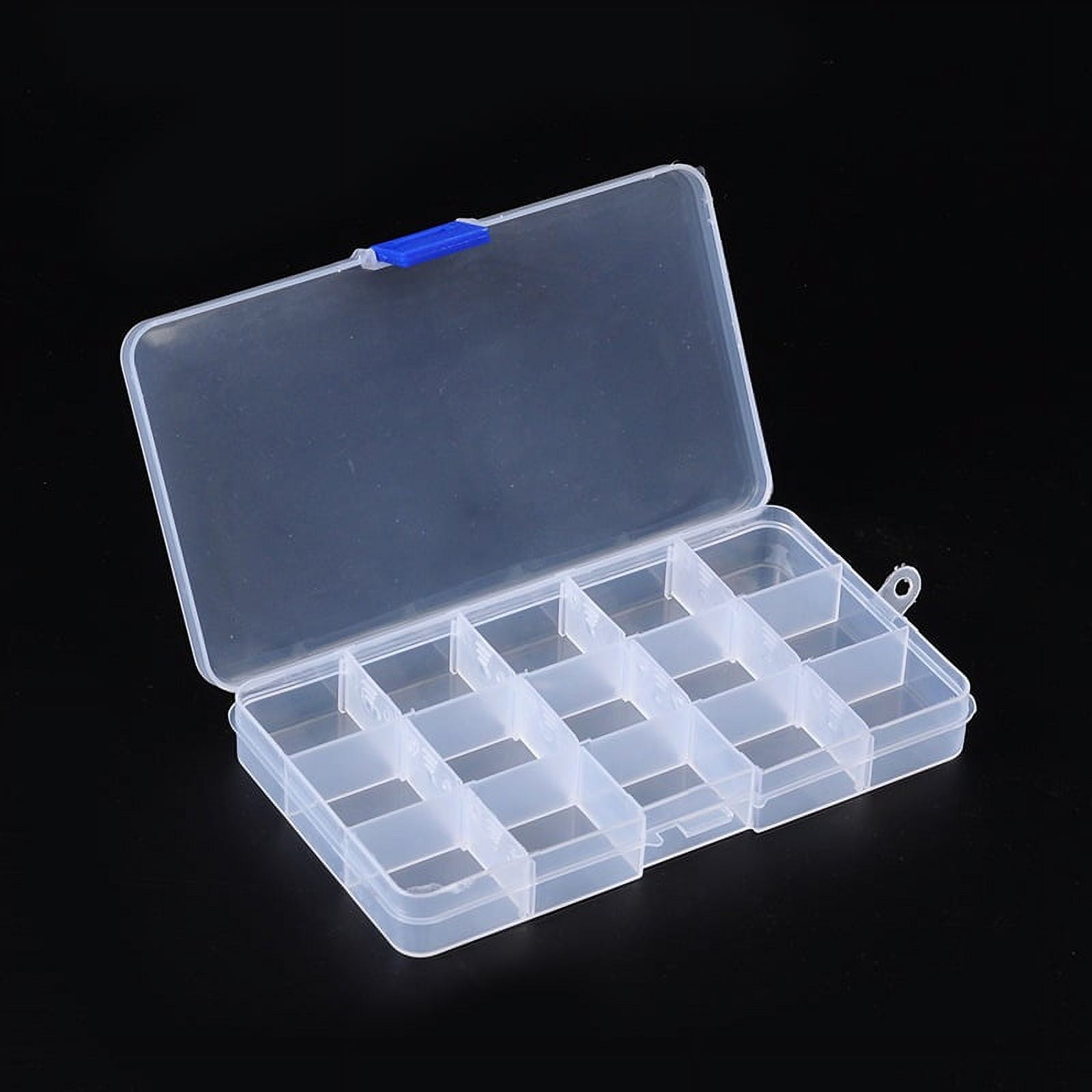 2 Set Plastic Beads Storage Containers Adjustable Dividers Box 10cmx17 ...