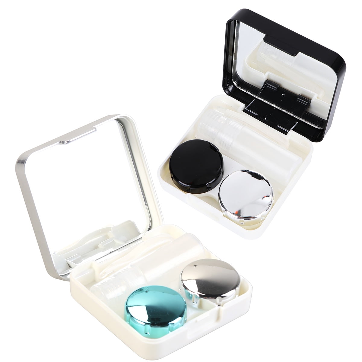 2 Set Plastic Containers Lens Storage Case Cartoon Color Contact Lenses ...