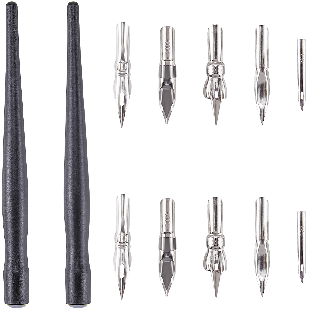 2 Set Plastic & Stainless Steel Dipping Pen Calligraphy Caricature Art ...
