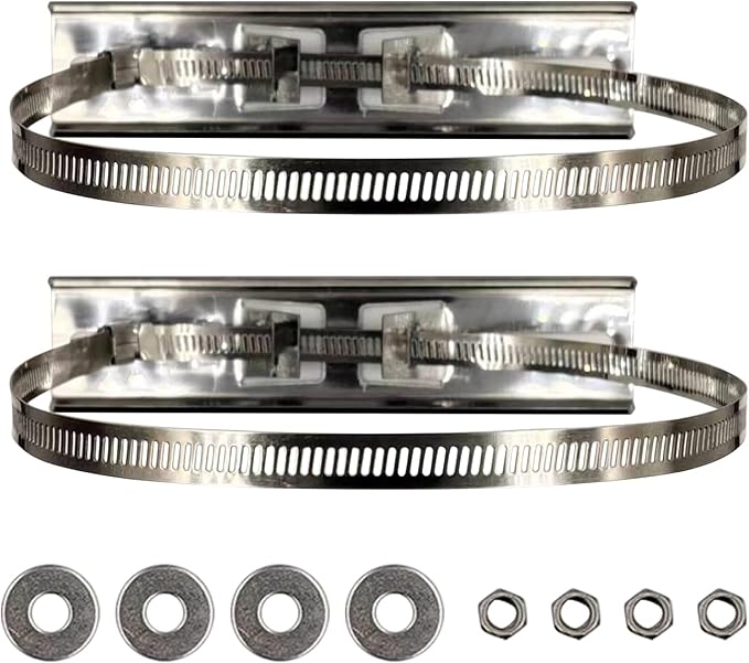 2 Set Pole Mounting Kits 304 Stainless Steel Brackets with Adjustable ...