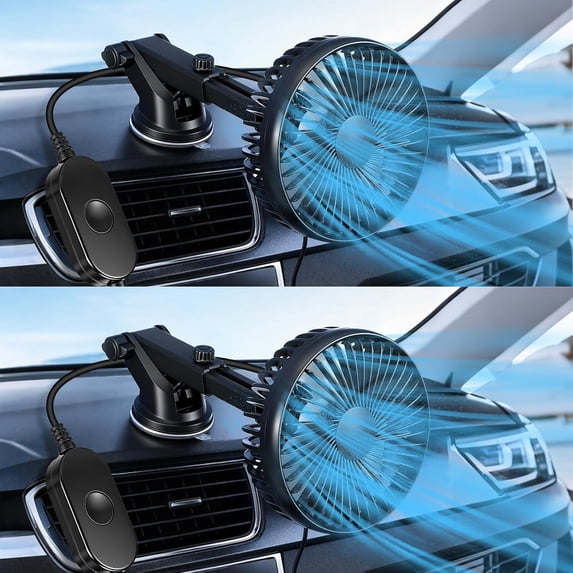 2 Set Portable Car USB Powered Auto Fan with Suction Cup Universal ...